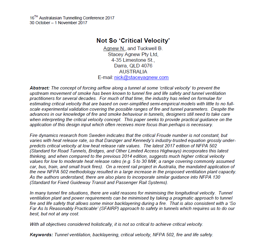 Not So ‘Critical Velocity’ - Stacey Agnew